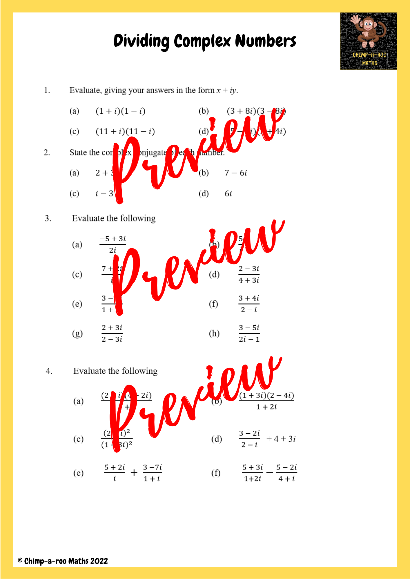 Dividing Complex Numbers Lesson Teaching Resources Dividing Complex Numbers Lesson Teaching Resources