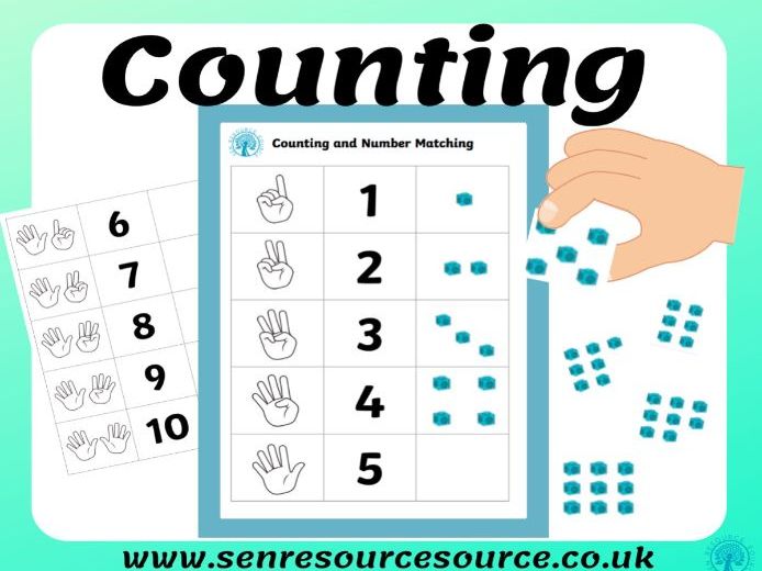 Counting and Matching to 10 with Counting Hands and Cubes | Teaching ...