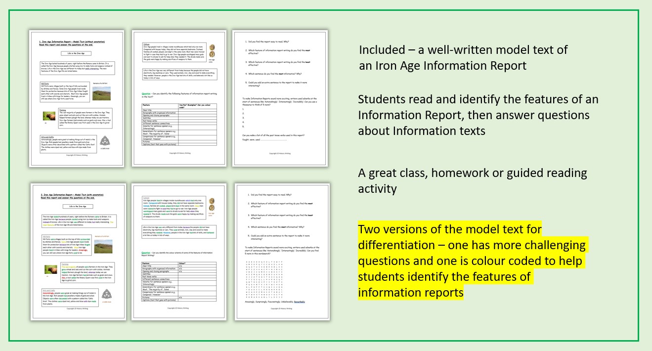 Iron Age Information Report - Model Text | Teaching Resources