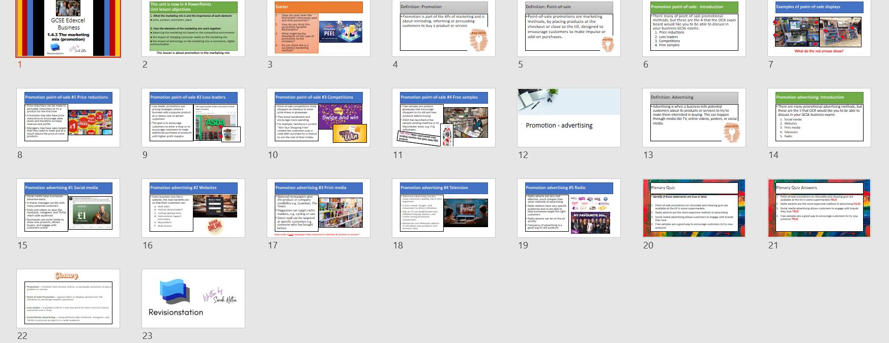 EDEXCEL GCSE BUSINESS 1.4.3 THE MARKETING MIX (COMPLETE LESSON) 143 ...