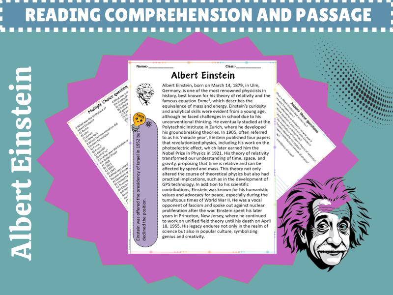 Discovering Einstein: Engaging Reading Passage with Thought-Provoking ...