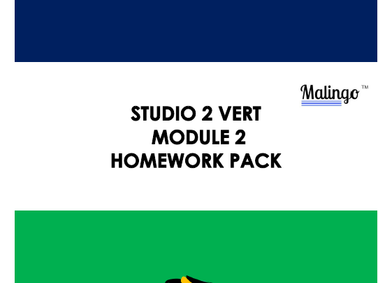 Studio 2 vert module 2 homework booklet by malingo | Teaching Resources