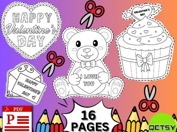 Valentine's Day Scissor Skills Cutting Practice | 16 Printable Fine ...