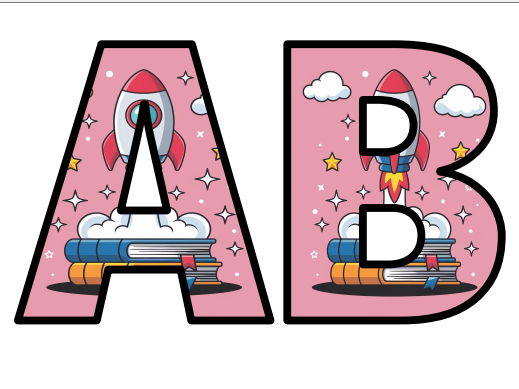 Blast Off into Learning Book Kindergarten Lettering Set Display Title ...