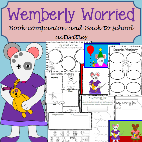 Wemberly Worried book companion with activities and sequencing ...