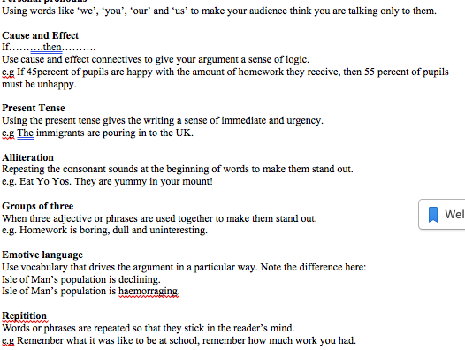 Writing To Persuade Useful Vocabulary IGCSE ESL Teaching Resources