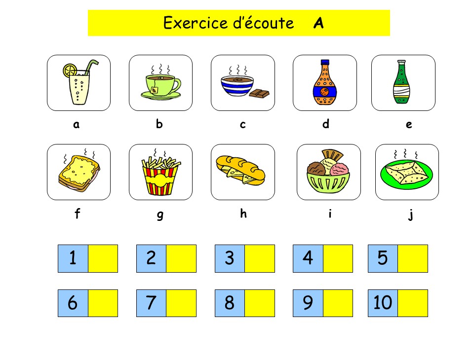 FRENCH TOPICS: AU CAFE-AT THE CAFE-LISTENING EXERCISES | Teaching Resources