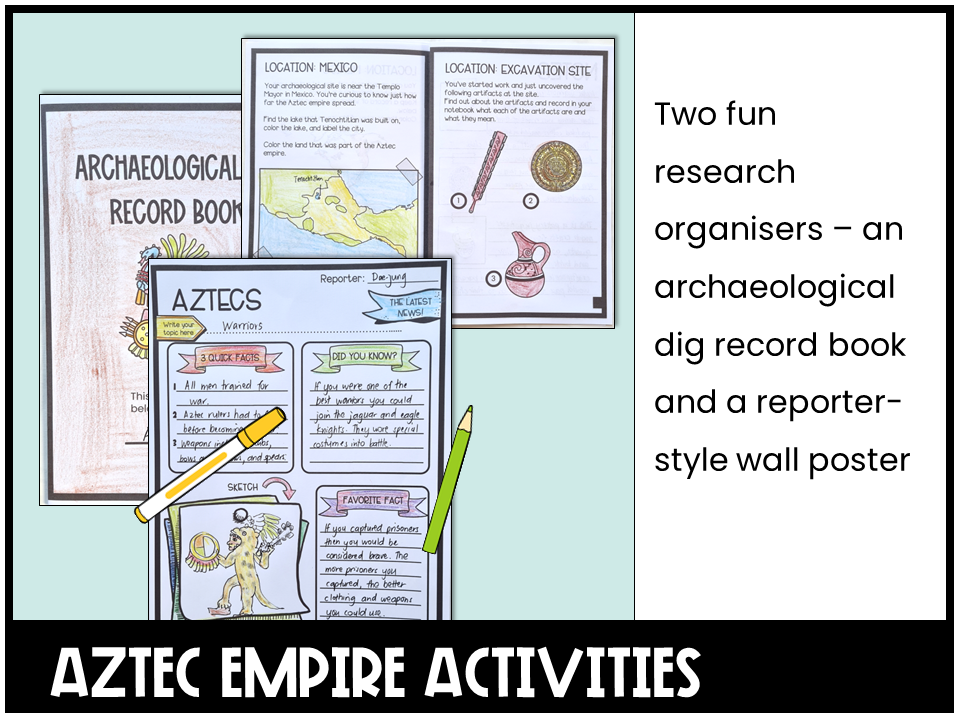 Aztec Empire Activities, Research Organisers, Timeline, KS2 | Teaching ...