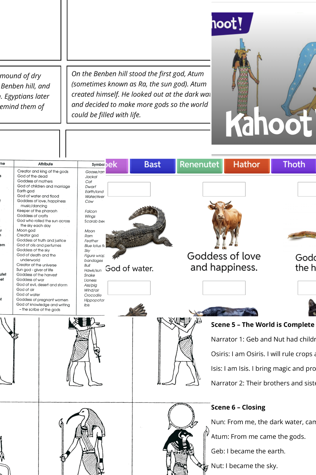 Ancient Egypt - Creation Story and Gods Worksheets | Teaching Resources