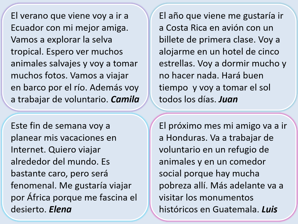 Claro 2 unit 2.6 – ¡El verano que viene vamos a flipar! (holidays, near ...