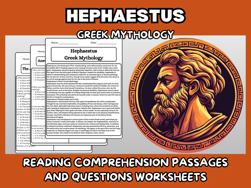Hephaestus - Greek Mythology Reading Comprehension Passages and ...