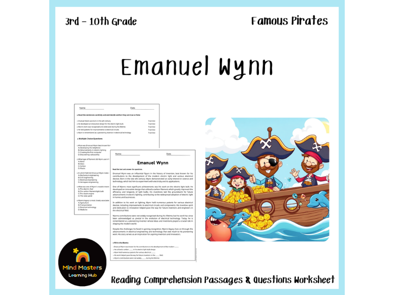 Famous Pirates Reading Comprehension Passages & Questions Worksheets ...