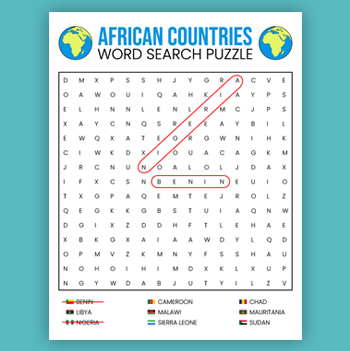 African Countries Word Search: Discover the Continent's Hidden Gems ...