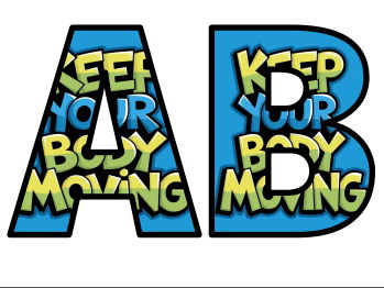 Keep your body moving Lettering Set Display Title Letters Numbers Signs ...