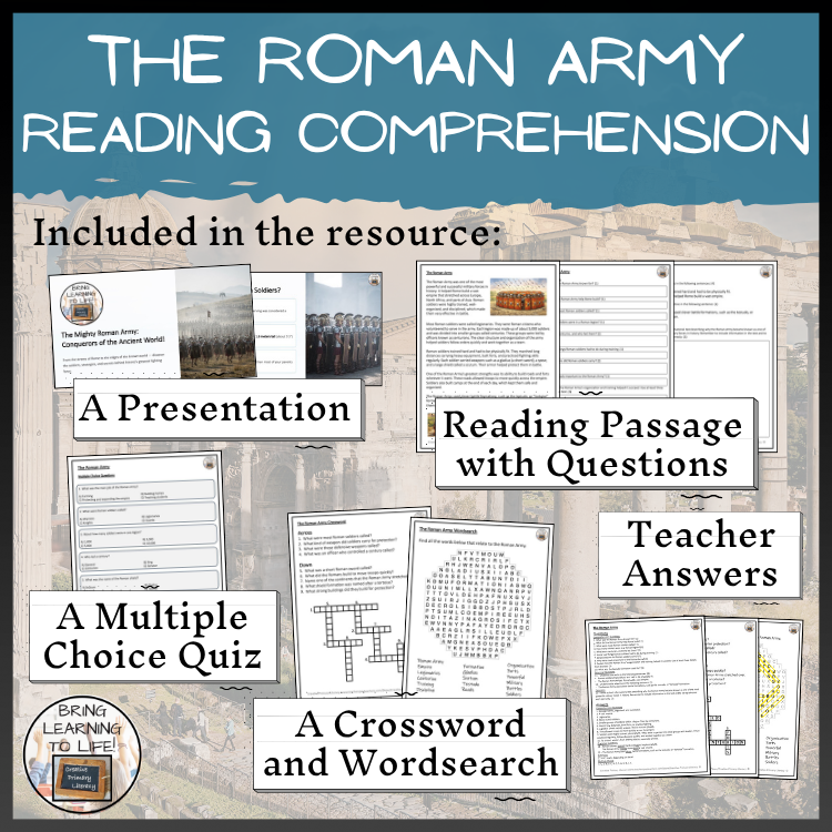 Roman Army Reading Comprehension Activities | Year 5 or Year 6 ...