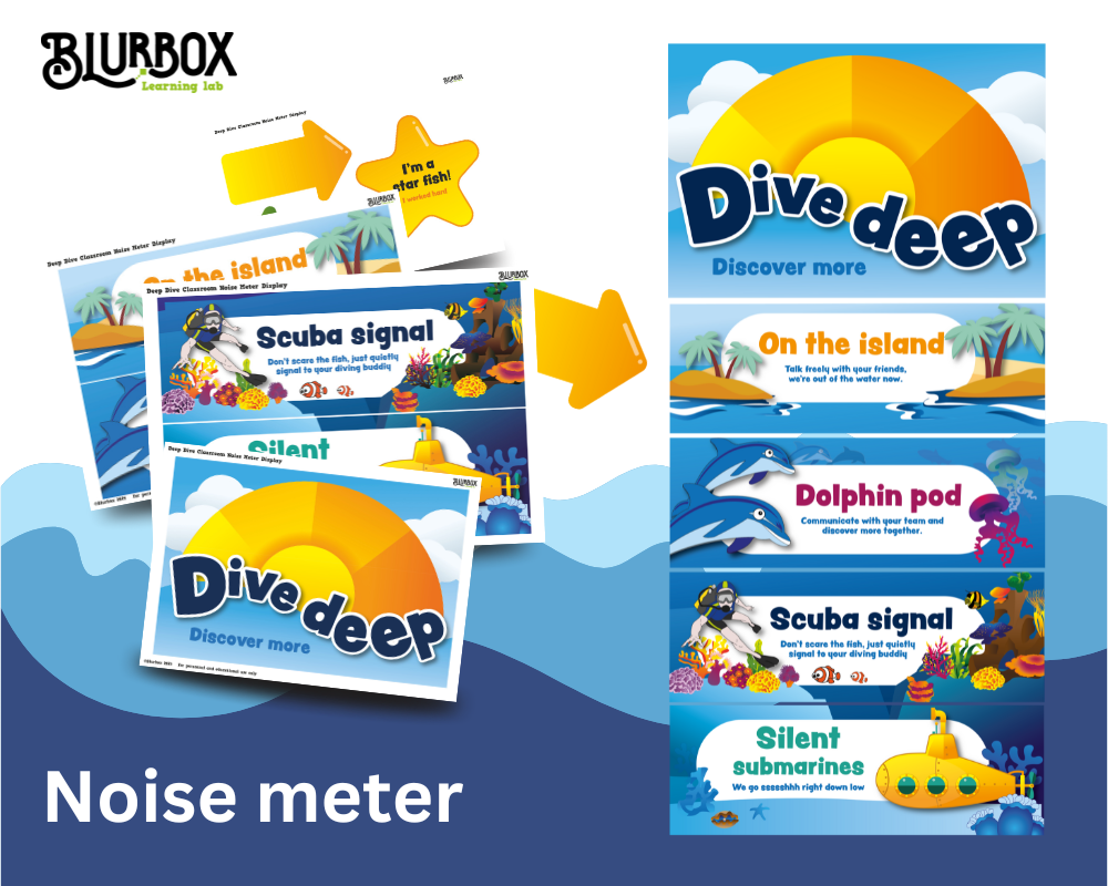 Deep Dive underwater Classroom Noise Meter Display | Teaching Resources