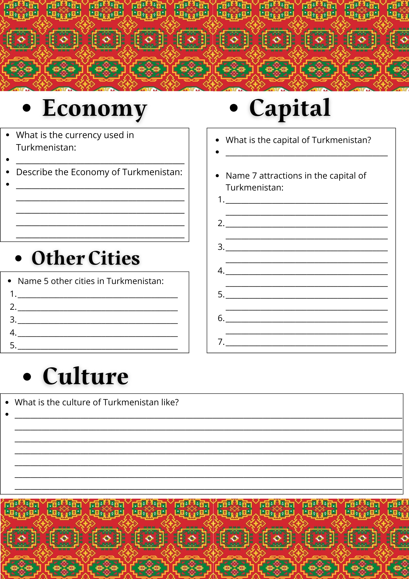 Country Study Research Project - Turkmenistan - Social Studies ...