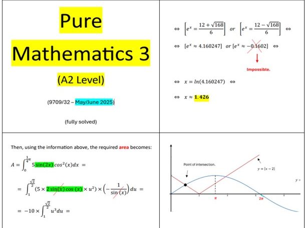 9709/32 – May/June 2025 – Pure Mathematics 3 | Teaching Resources