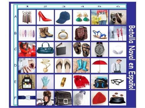 Clothing, Accessories, Footwear, and Jewelry 6 Spanish Photo Game ...