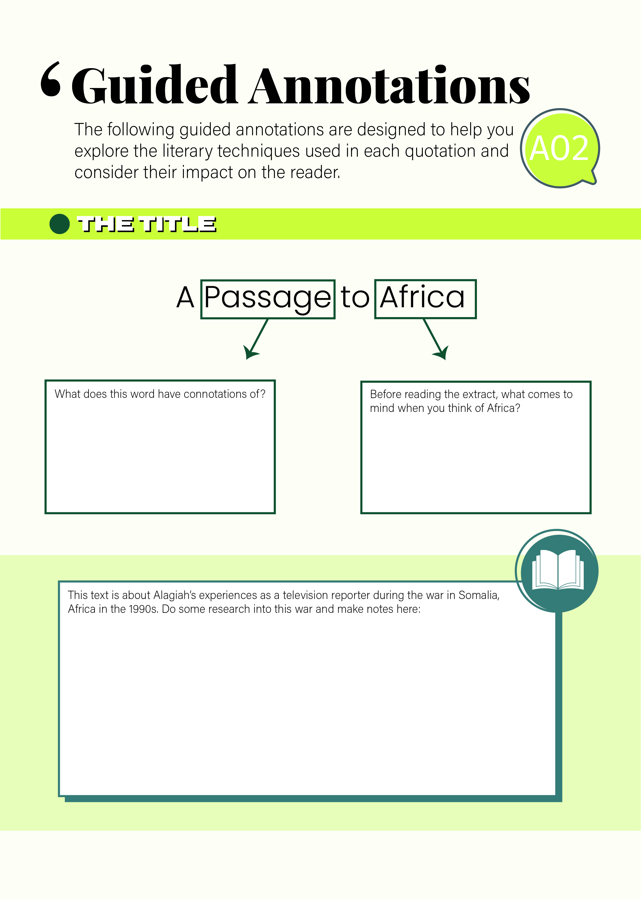 'A Passage to Africa' - iGCSE Revision Workbook | Teaching Resources