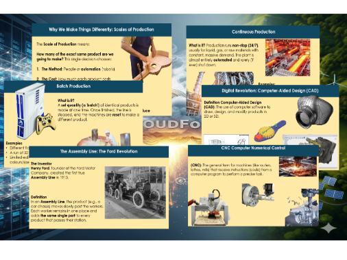 GCSE DT Therory-Manufacturing Production Unit: Scales, CAD/CNC, JIT ...