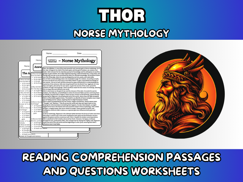 Thor - Norse Mythology Reading Comprehension Passages and Questions ...