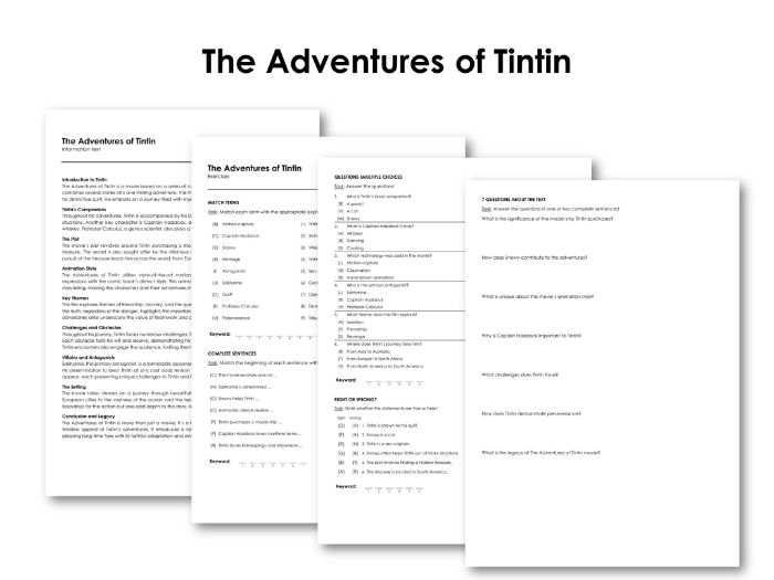 The Movie "The Adventures of Tintin" | Teaching Resources