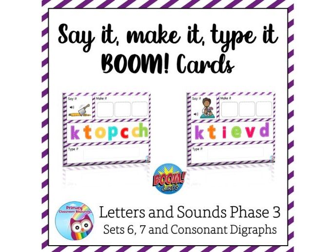 Boom Cards - Letters and Sounds Phase 3 Sets 6-7 & Consonant Digraphs ...
