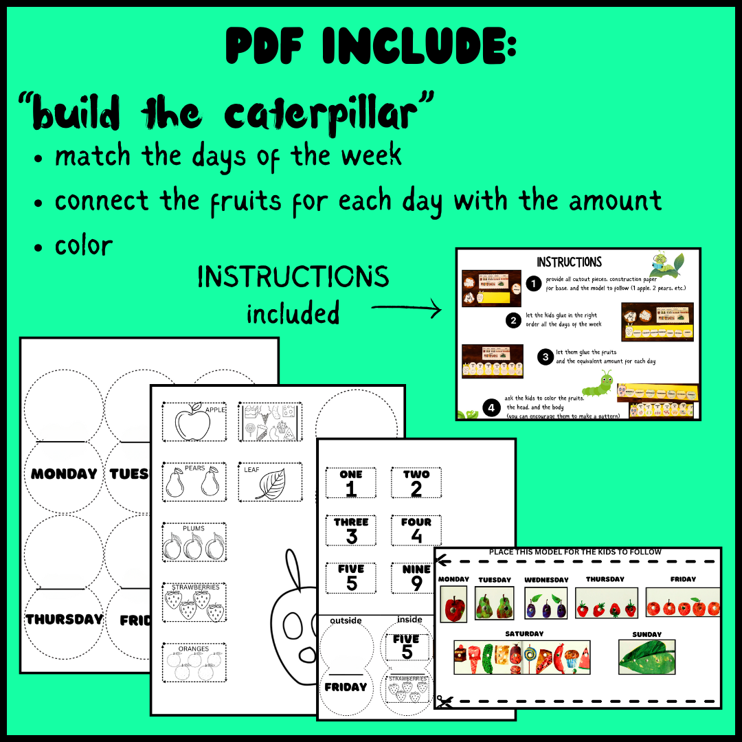 "THE VERY HUNGRY CATERPILLAR" - preschool activities | Teaching Resources