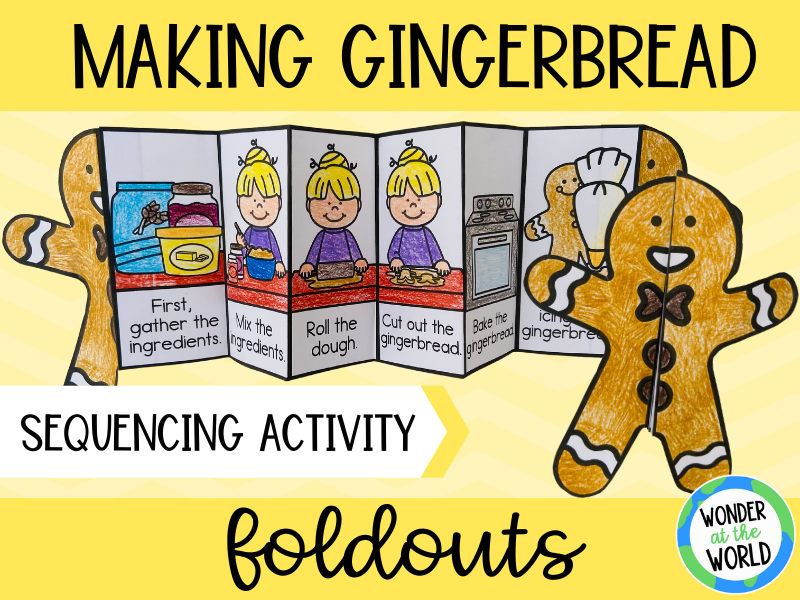 Making gingerbread sequencing foldout activity | Teaching Resources