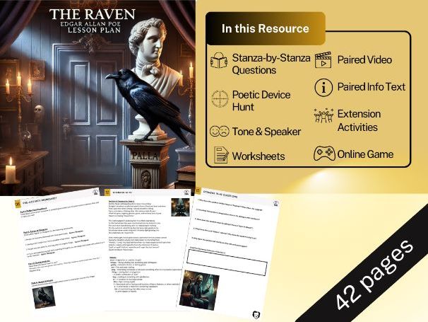 The Raven - Edgar Allan Poe - 1 Week Unit - No Prep - 42 Pages ...