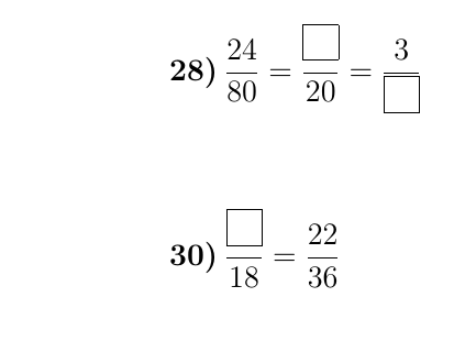 Simplifying fractions: missing numbers worksheet no 4 (with answers ...