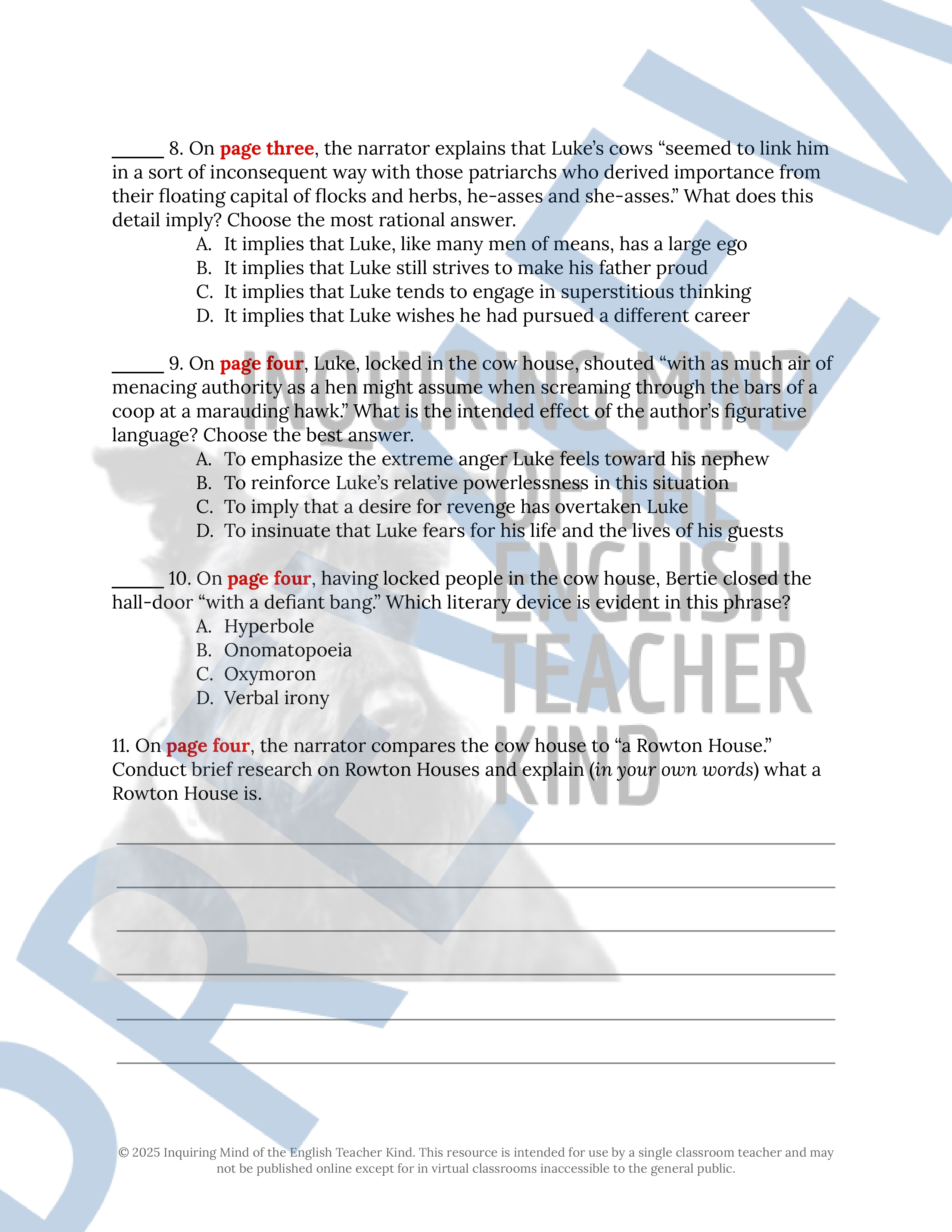 "Bertie's Christmas Eve" by Saki Literary Analysis Worksheet | Holiday ...