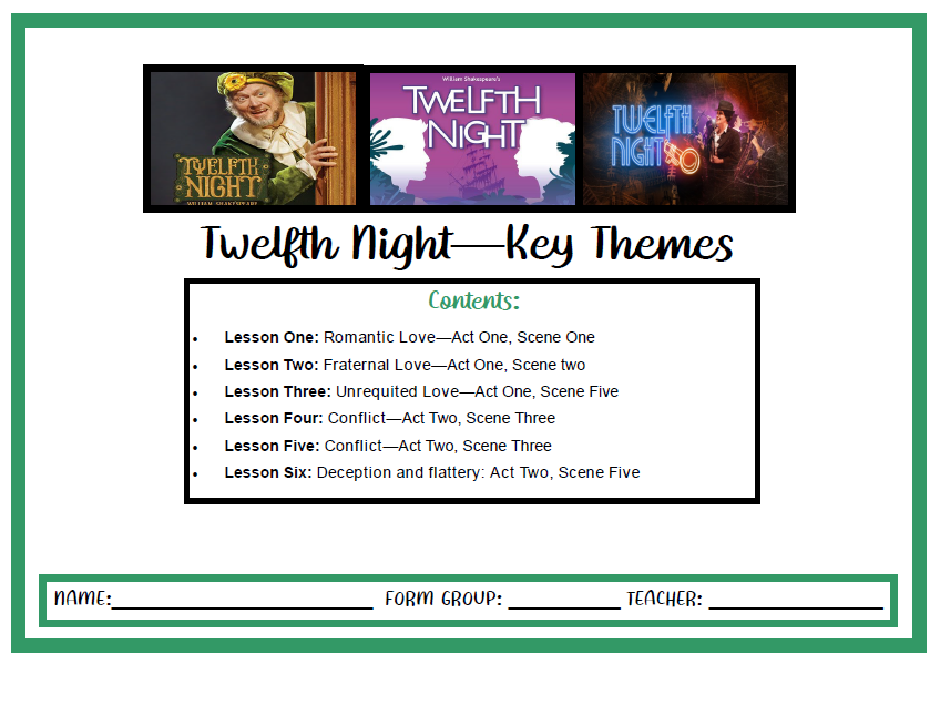 Twelfth Night - Workbook - KS3 - Types of Relationship | Teaching Resources