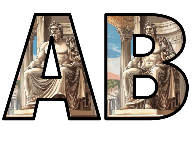 Famous Statue Lettering Set Display Title Letters Numbers Signs ...