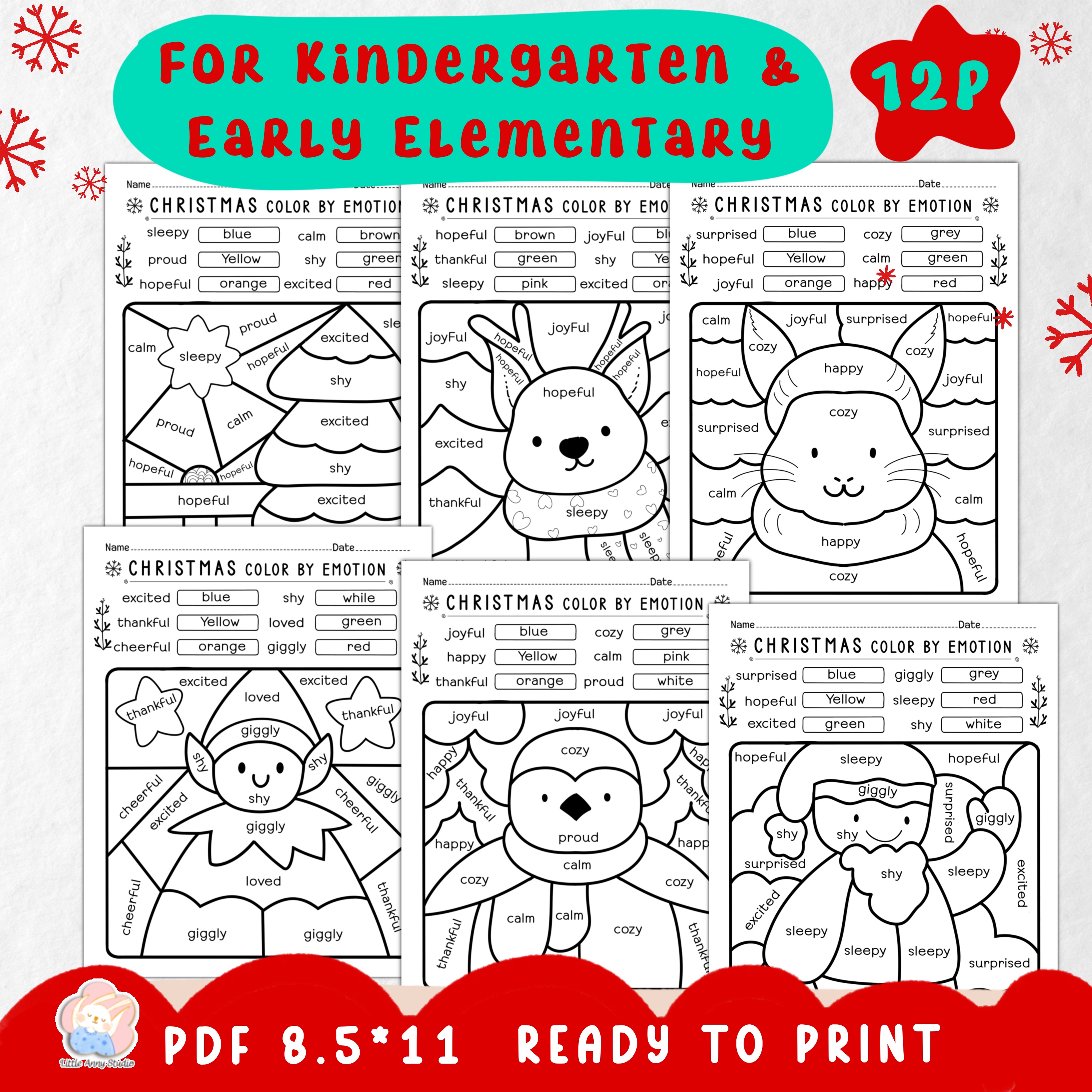 Christmas & Winter Color by Emotion, morning work, centers, early ...