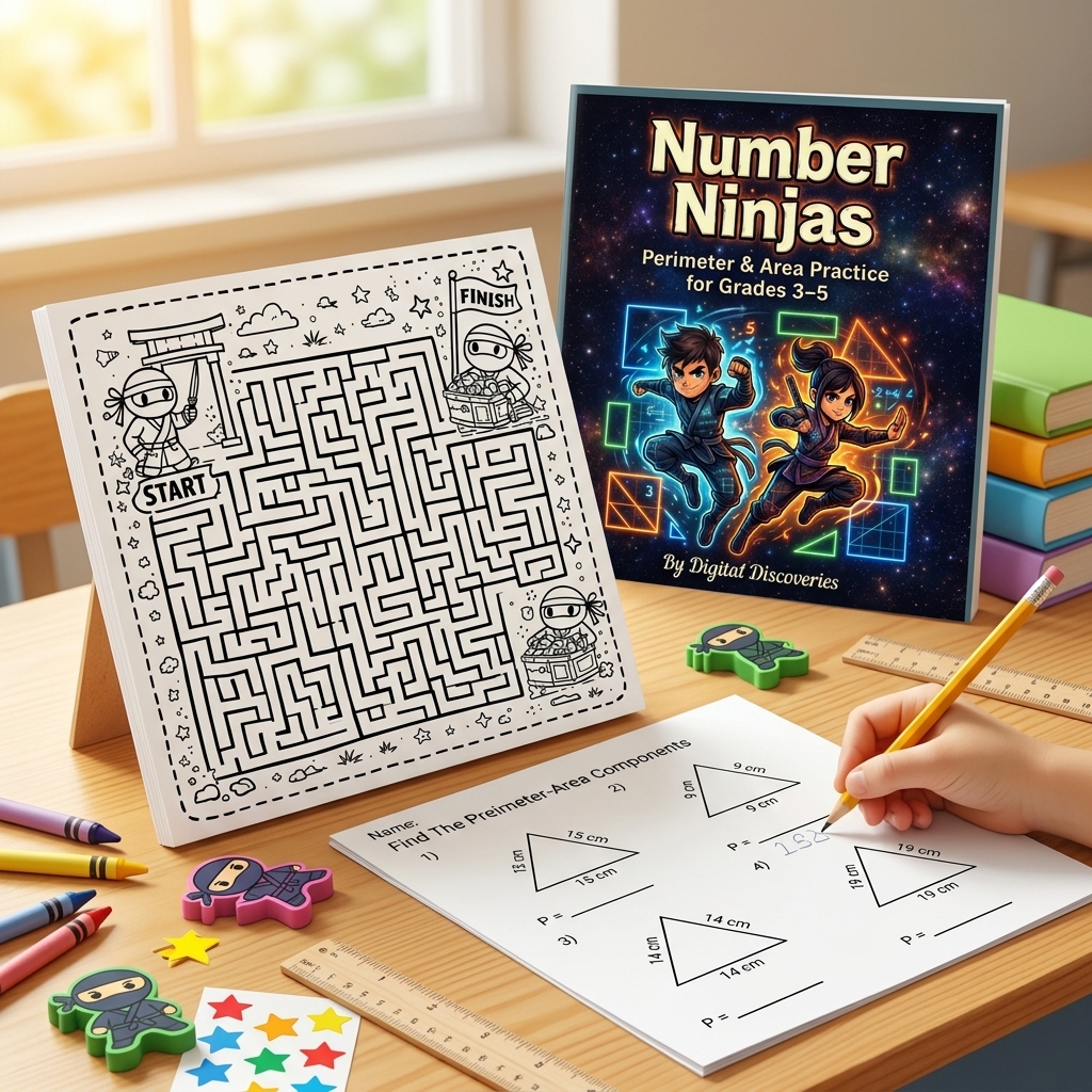 Number Ninjas Perimeter and Area Practice Worksheets for Grades 3–5 ...