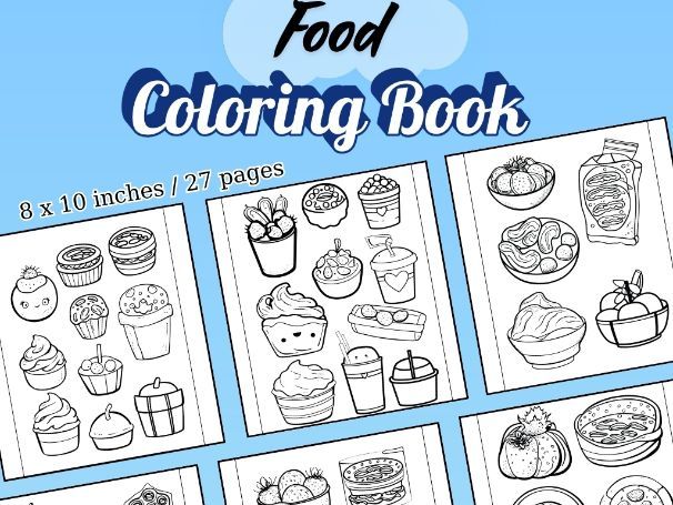 Food Coloring Pages / Sheets of Food {Coloring Book} | Teaching Resources