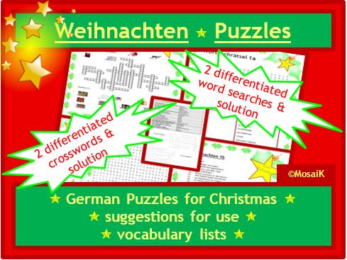 Christmas German Puzzles | Teaching Resources