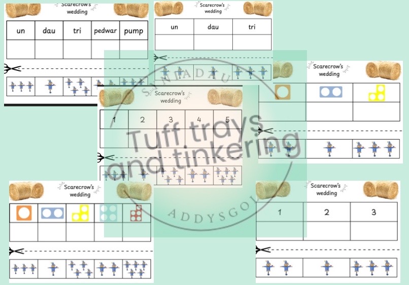 Scarecrows wedding maths bilingual welsh english nursery foundation ...