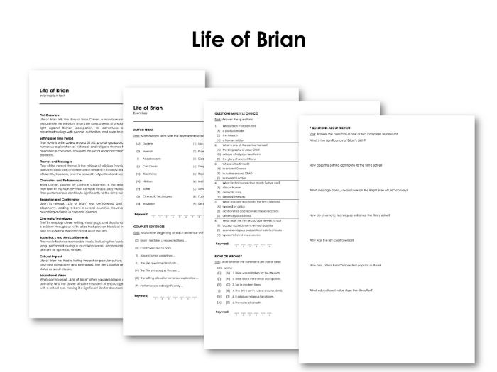 The Movie "Life of Brian" | Teaching Resources