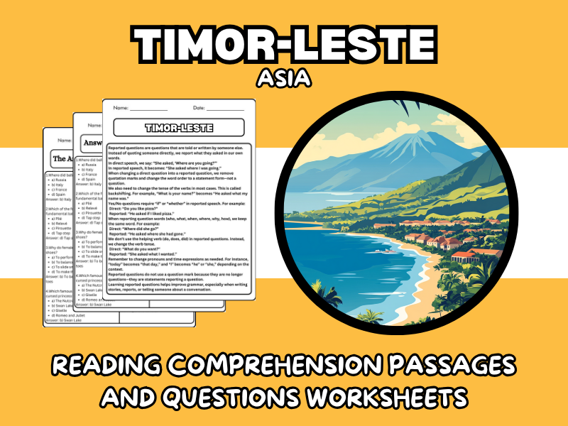 Timor-Leste - Asia Reading Comprehension Passages & Questions ...