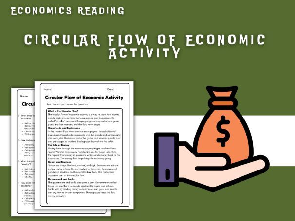 Circular Flow of Economic Activity - Economics Reading Worksheet ...