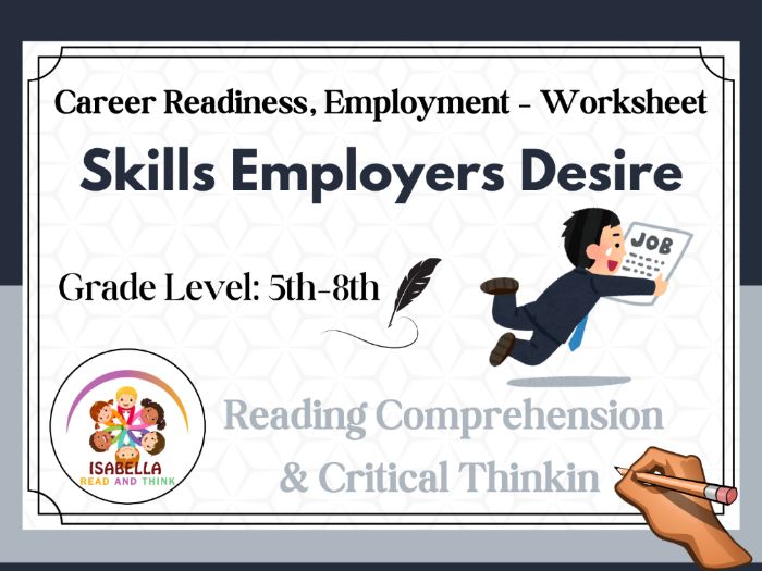 Skills Employers Desire: Reading Comprehension Passages & Questions ...