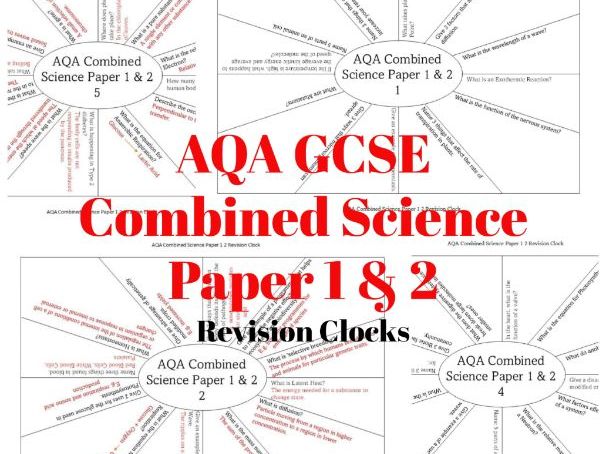 Aqa Gcse Combined Science Papers 1 And 2 Revision Clocks Teaching Resources