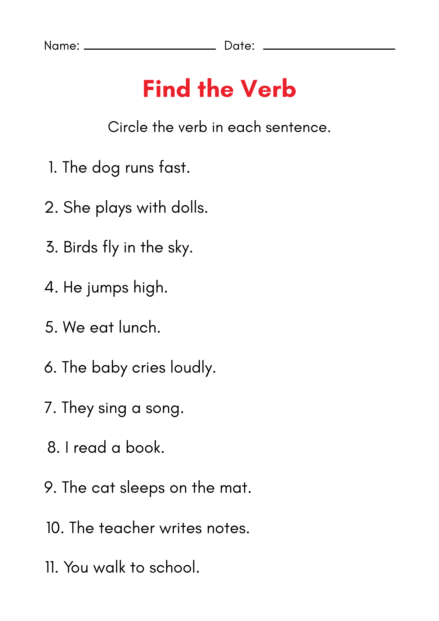 Mastering Verbs and Adverbs, 8 Printable Grammar Worksheets Activities ...