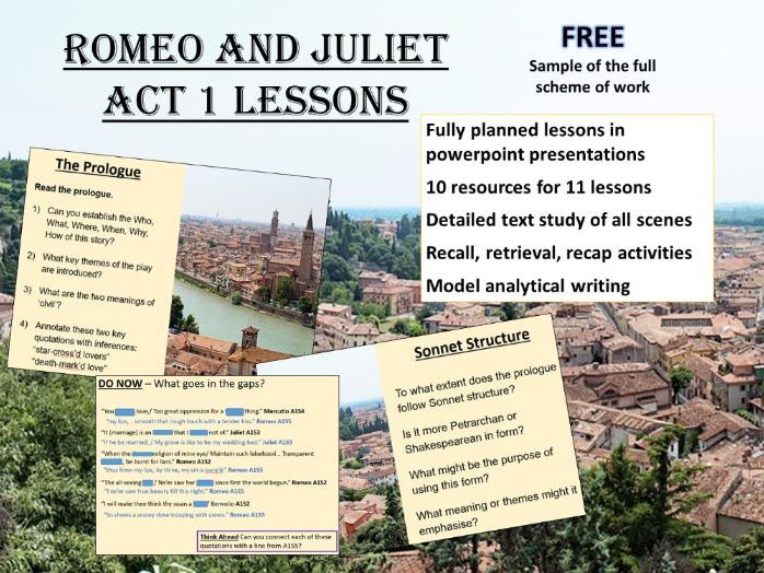 Romeo and Juliet Act 1 Lessons - Scheme | Teaching Resources