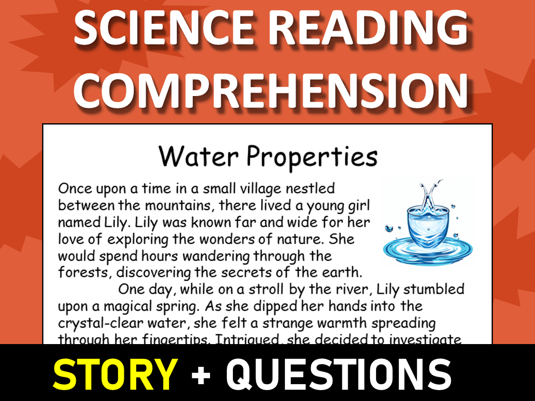 Water Properties Reading Science Story Comprehension Questions ...