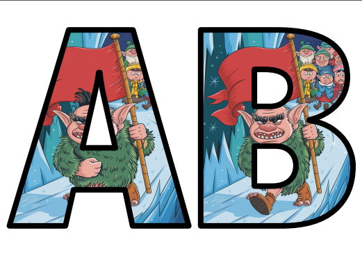 Julia Donaldson Book Troll Lettering Set Display Title Letters Numbers ...