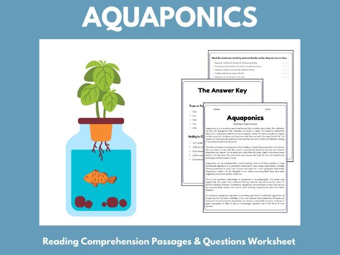 Aquaponics: Reading Comprehension Passages & Questions Worksheets ...
